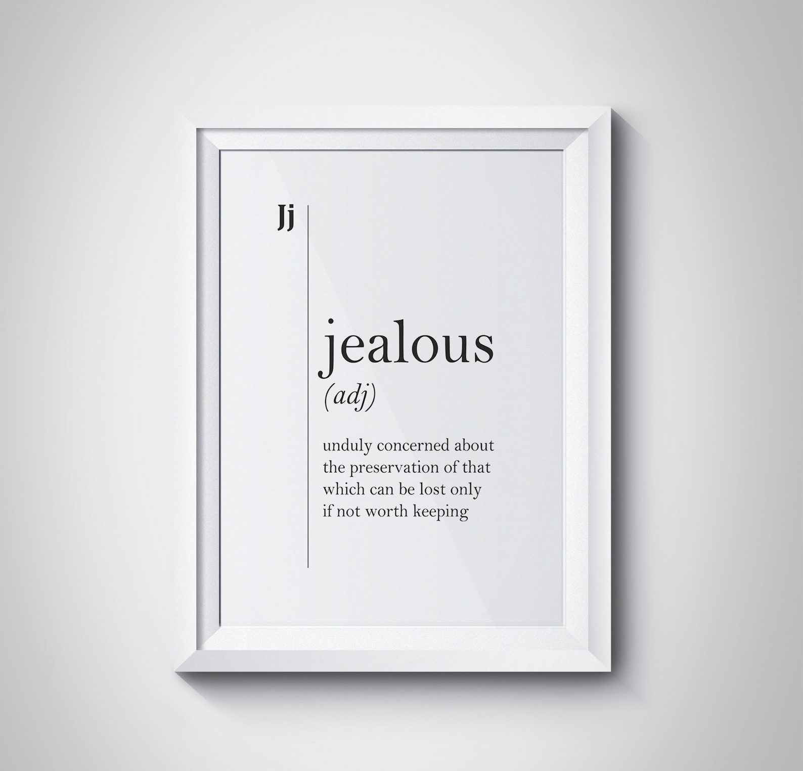 Jealous Definition Romantic Wall Art Husband Gift Boyfriend - Etsy