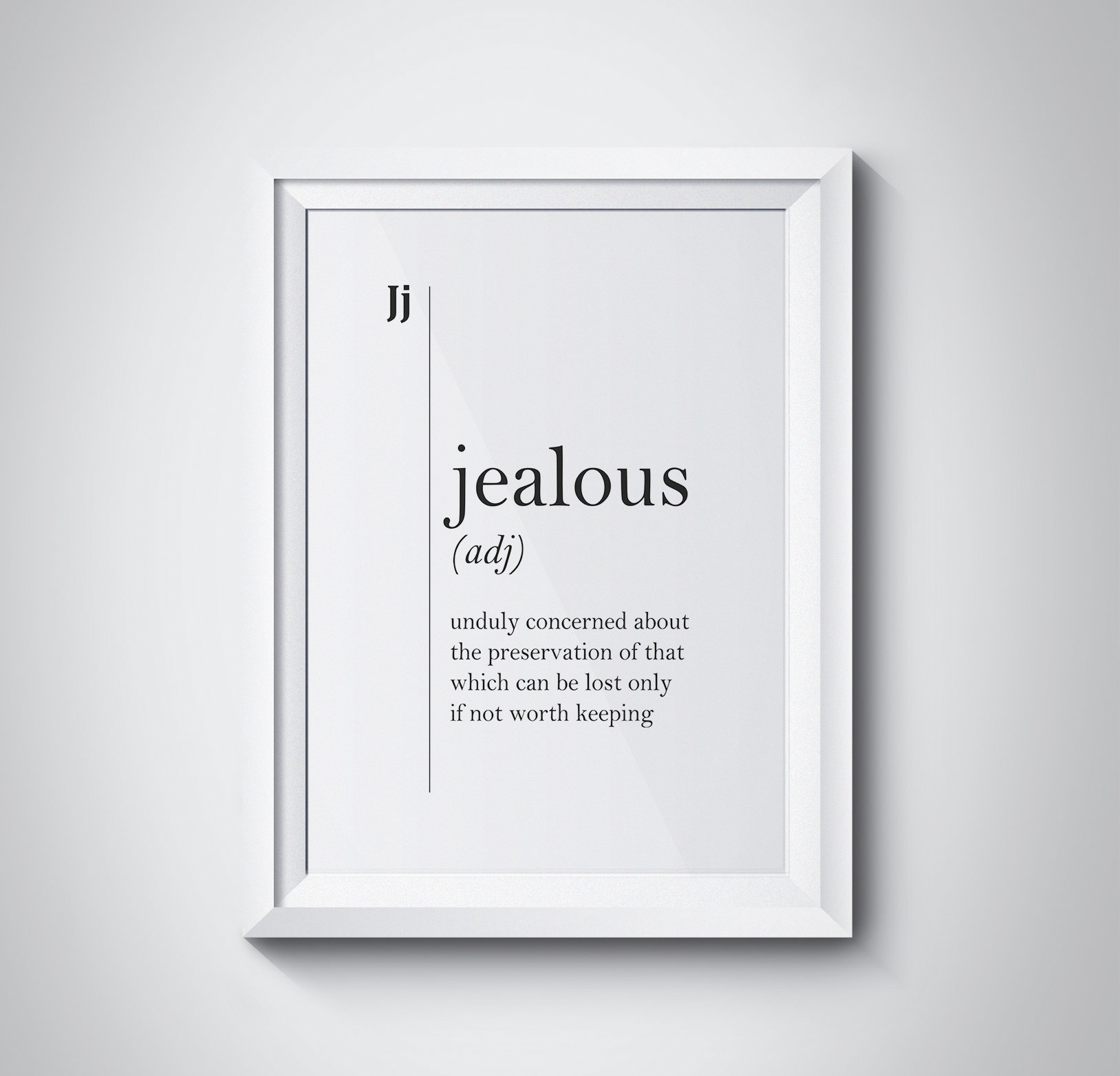 Jealous Definition Romantic Wall Art Husband Gift Boyfriend - Etsy