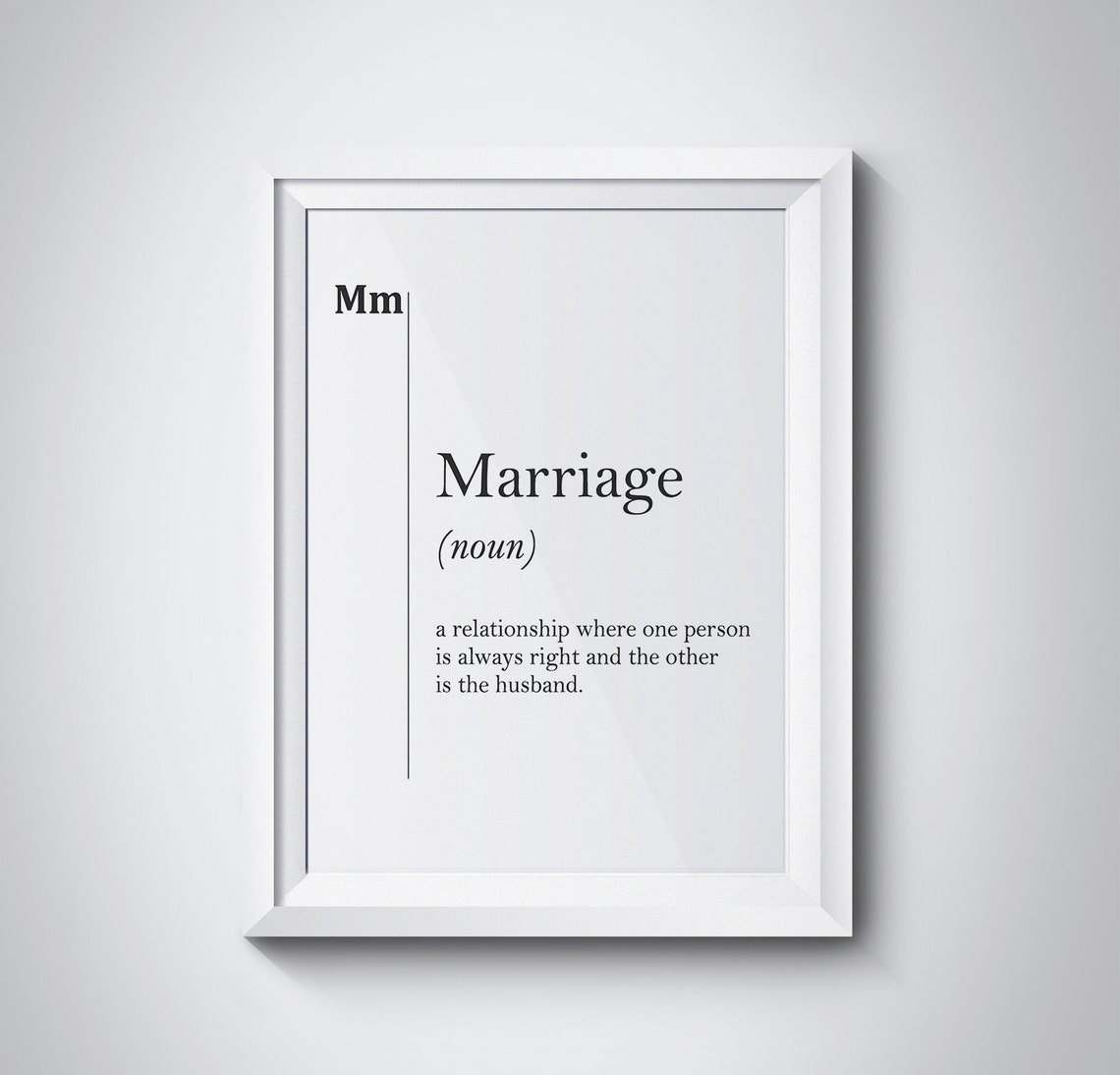Marriage Definition Print Funny Bride Gift Wedding Wall Art - Etsy