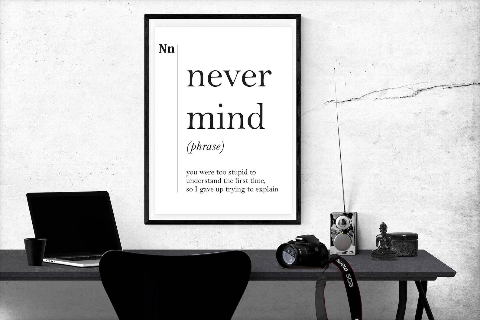 Never Mind Definition Print Dorm College Decor Minimalist Art - Etsy