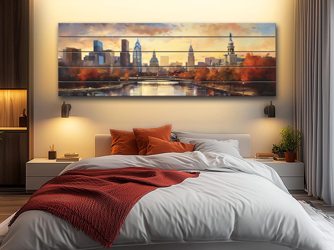 Rustic Philadelphia Wood Wall Art – Abstract Philadelphia Print on Wood ...