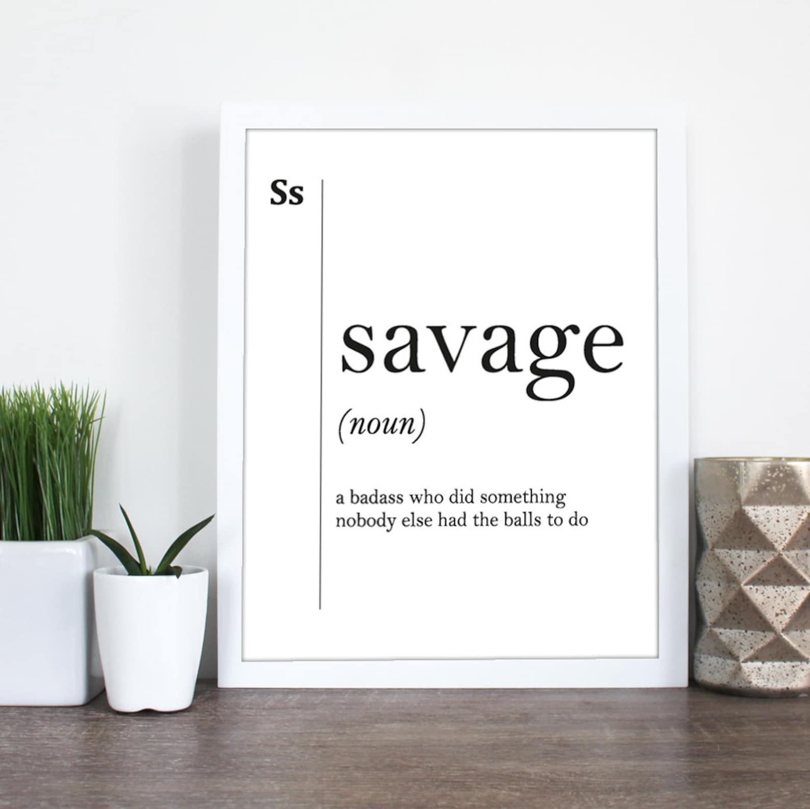 Savage Definition Print Dorm Wall Decor Office Decor Funny Poster ...