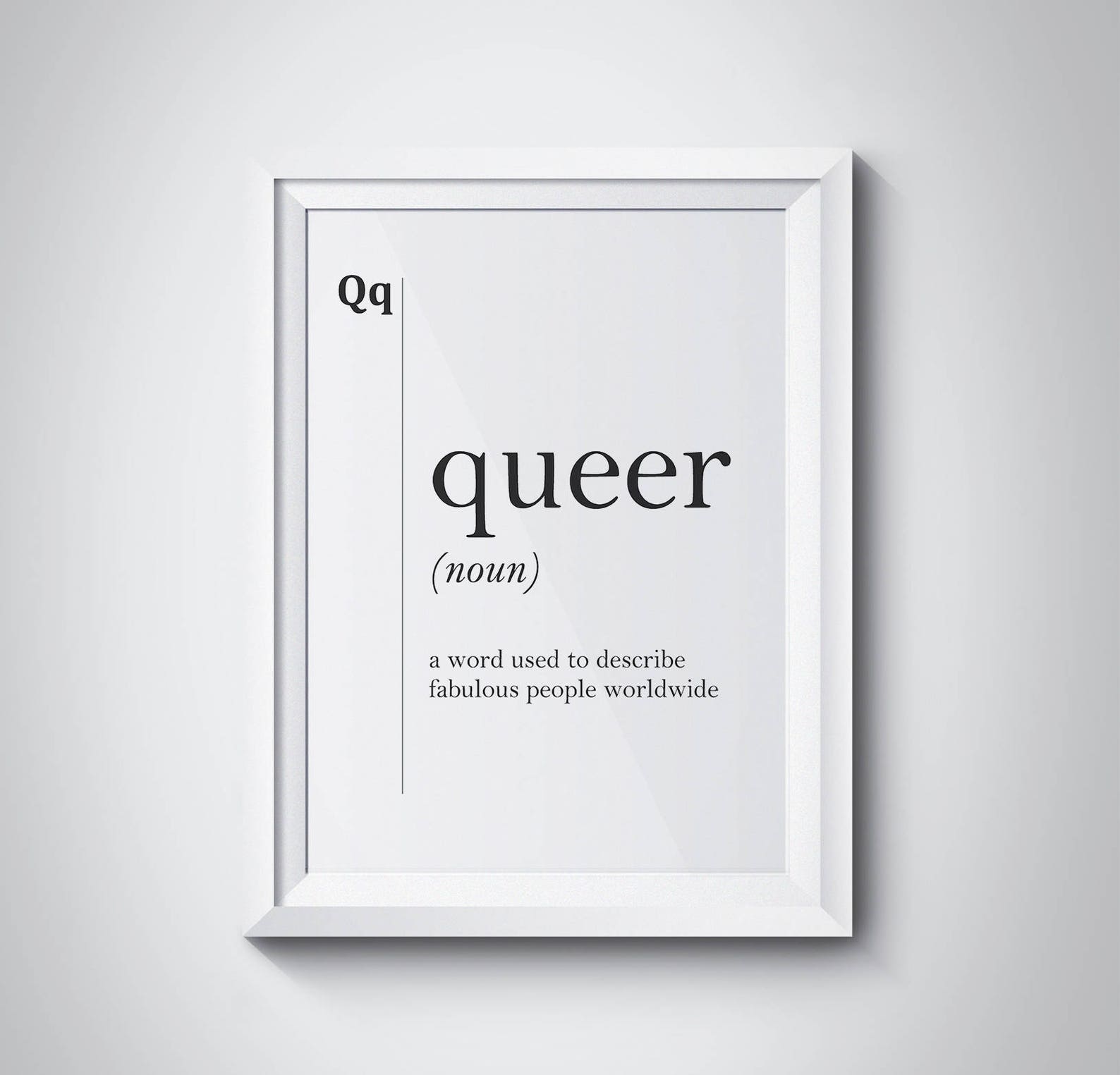 Queer Definition LGBT Pride LGBT Typography Art College Dorm | Etsy