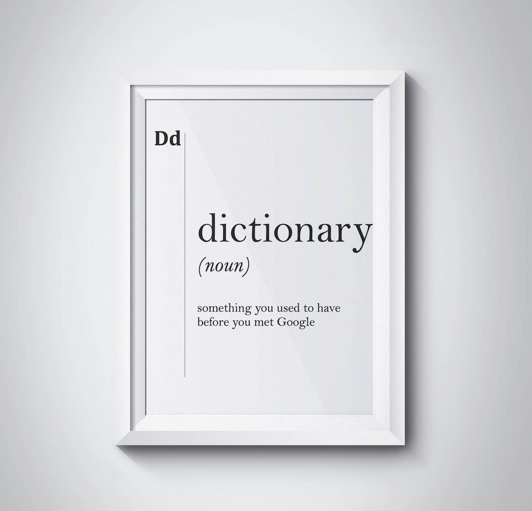 Dictionary Funny Definition Print Gift for Teacher Student Dorm School ...