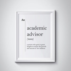 Academic Advisor Definition Print College Coworker Gift Advisor Gift ...