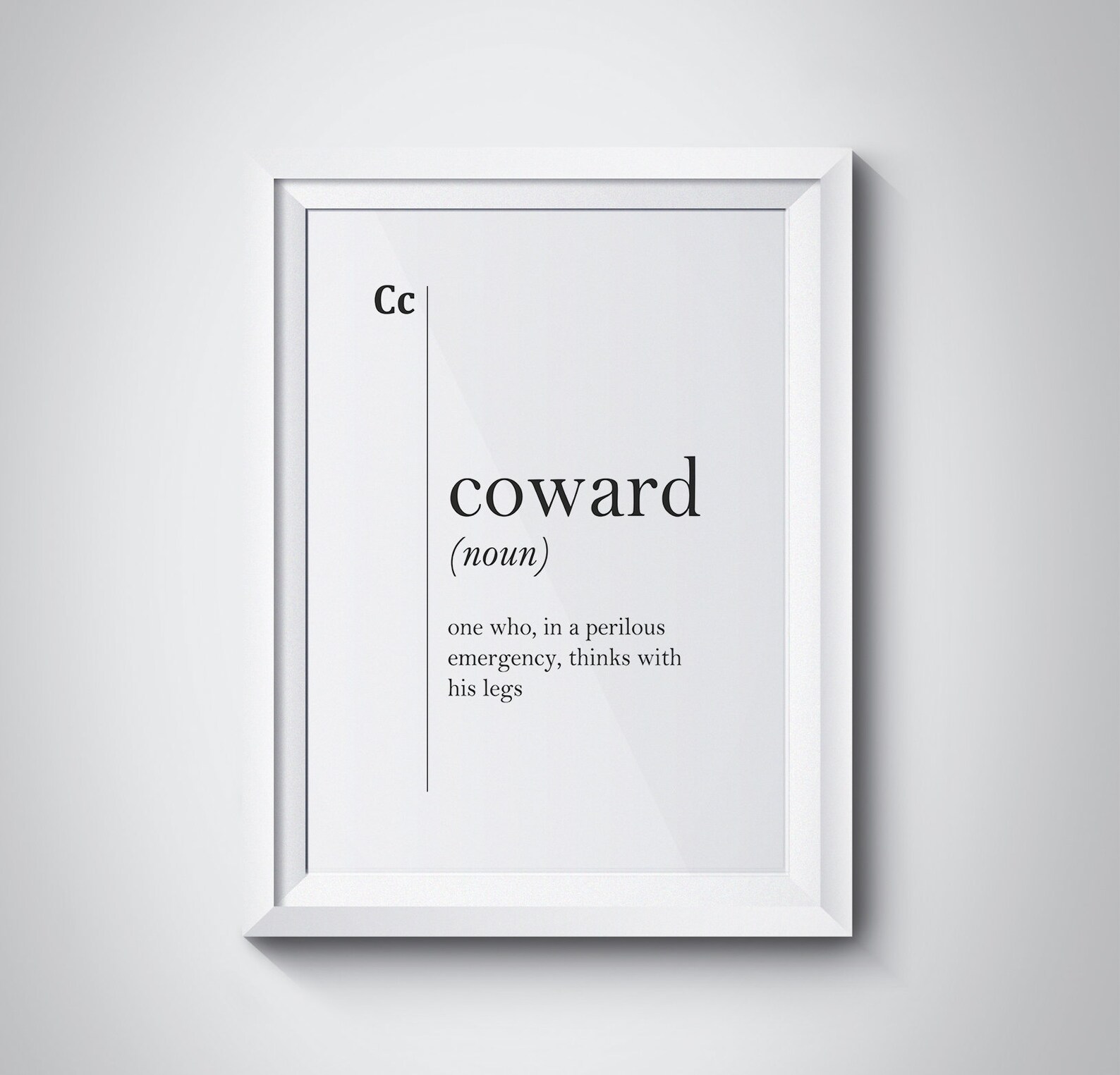 Coward Definition Print Sports Motivational Poster Friend Gift - Etsy