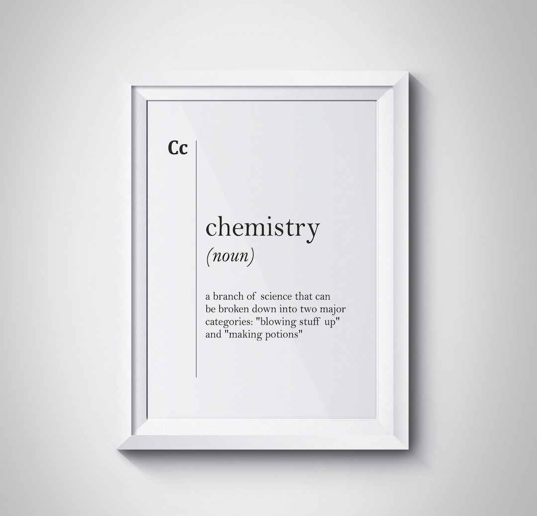 Chemistry Definition Print Chemistry Teacher Gift Science Wall Art ...