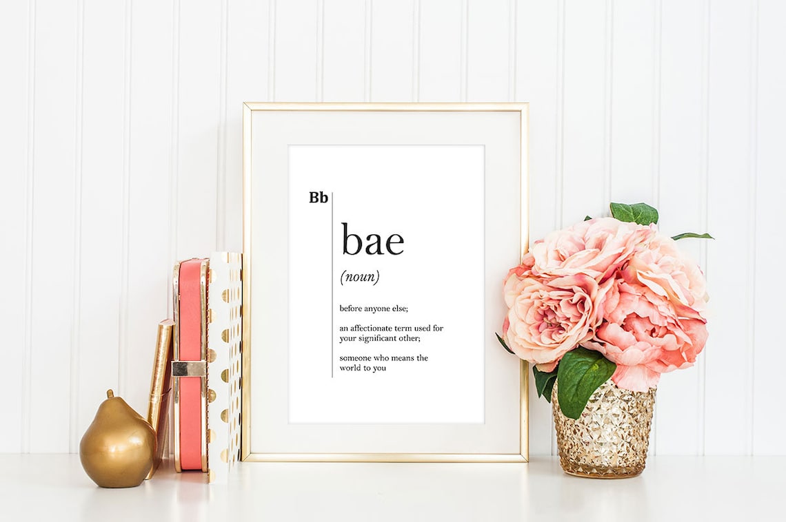 Bae Definition Print Boyfriend Girlfriend College Gift Dorm Home Decor ...