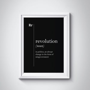 Revolution Definition Print Politics Quotes Lawyer Gift Office Wall ...