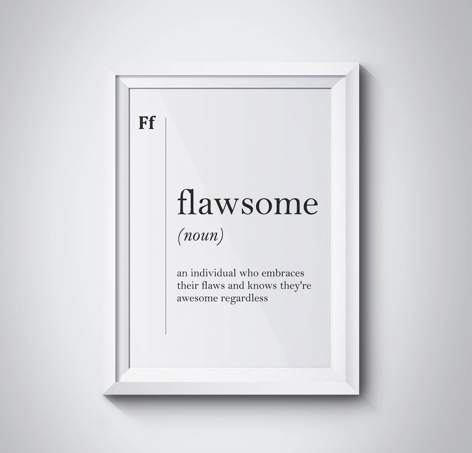 Flawsome Definition Print Romantic Wall Art Minimalist Wall Art Funny ...