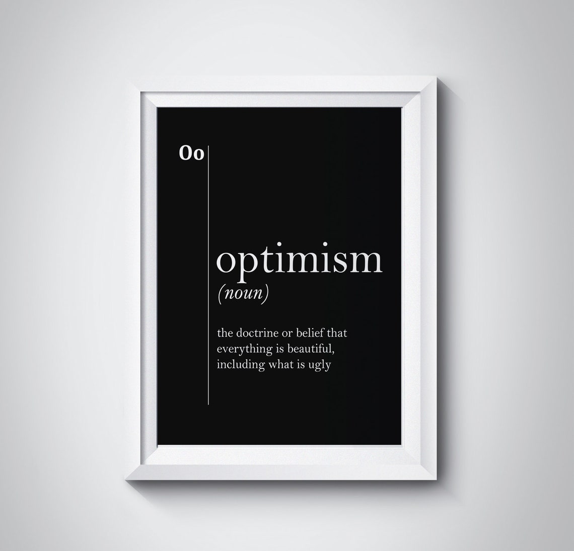 Optimism Definition Poster Optimist Gift Dorm Wall Decor College Humor ...
