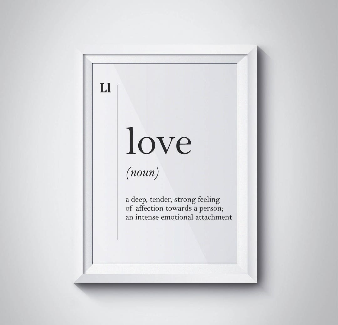 Love Definition Print Husband Wife Family Gift Home Decor Minimalism ...
