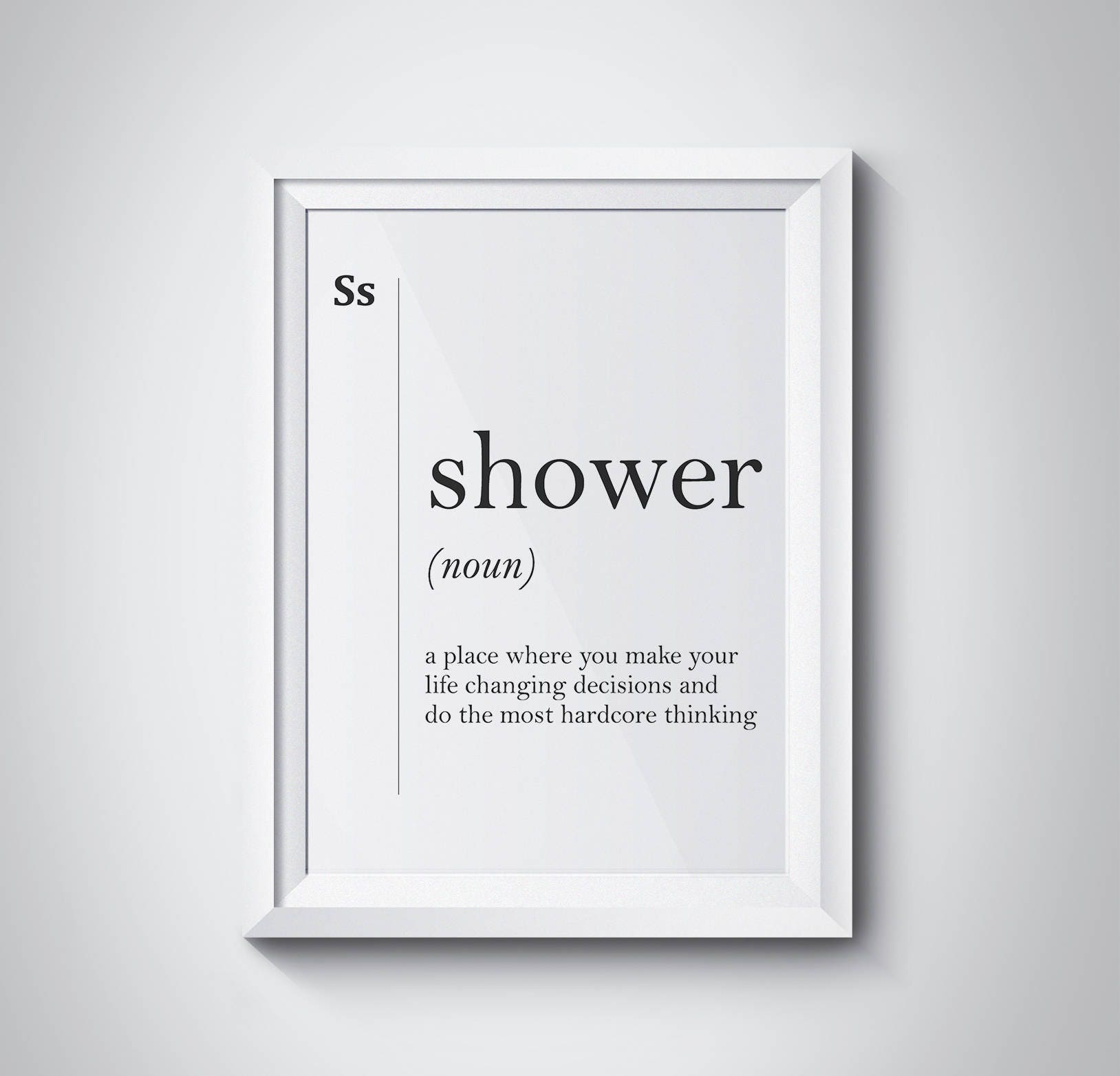 Shower Definition Bathroom Print Bathroom Wall Art Funny Bathroom Print ...