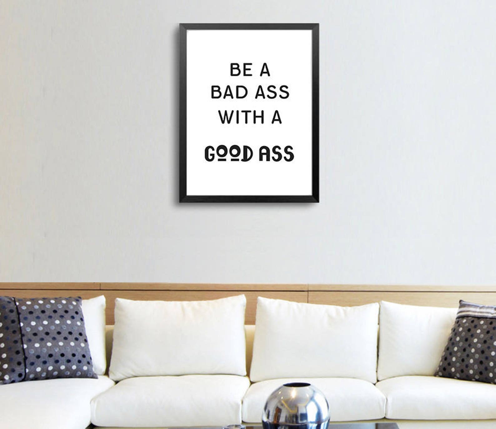 Be A Bad Ass With A Good Ass Fitness Gift Motivational Quote Wall Art ...