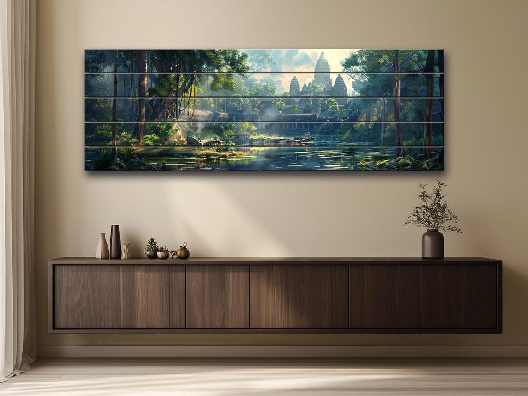 Angkor Wat Temple Abstract Print on Wood - Temple Wall Art - Etsy