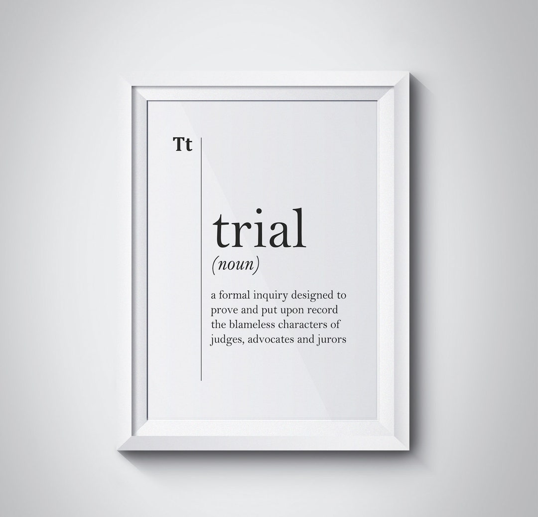 Trial Definition Print Funny Lawyer Gift Law Art Lawyer Office Decor ...