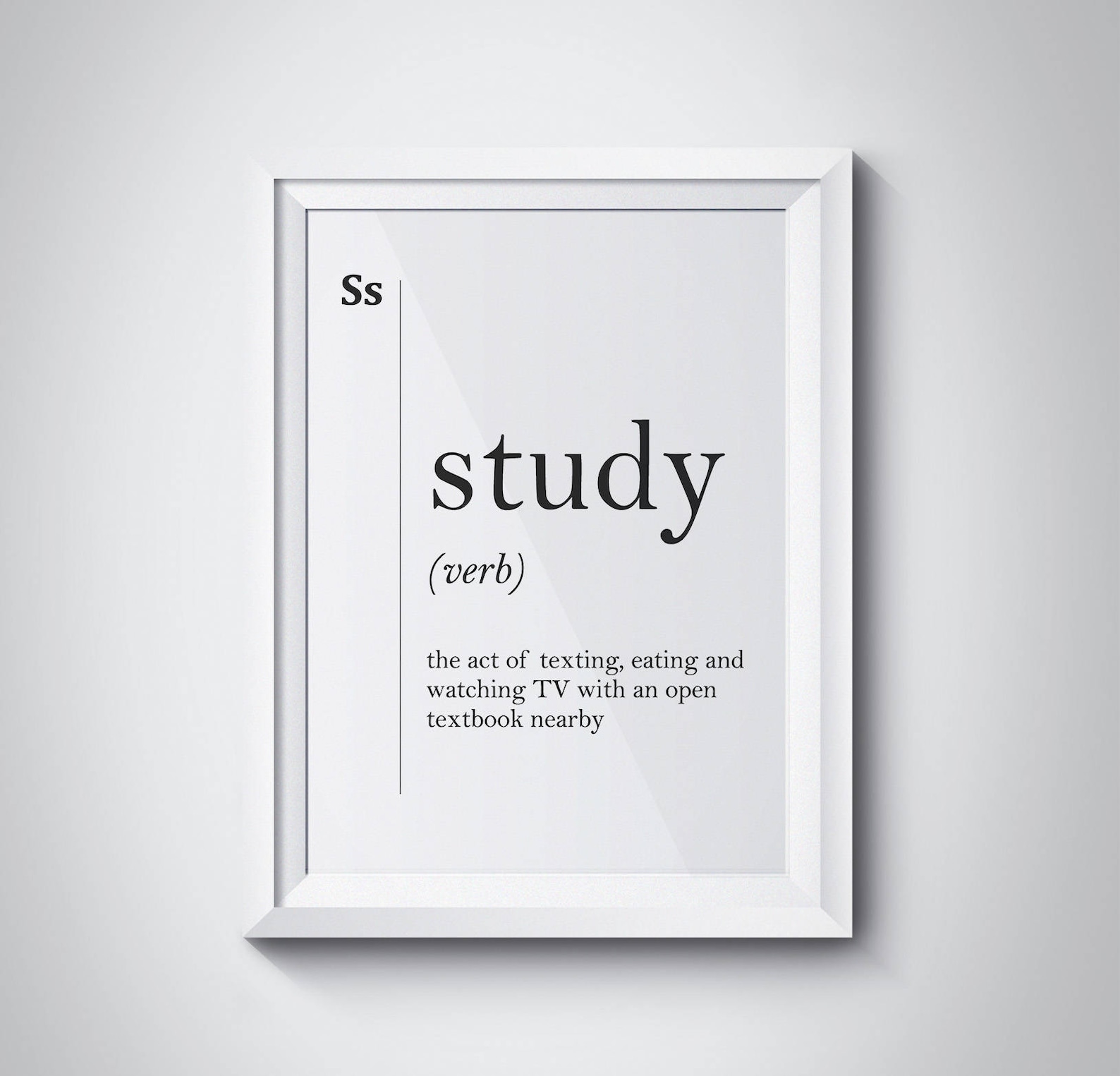 Study Funny Definition Poster Student Gifts Dorm College Wall Art ...