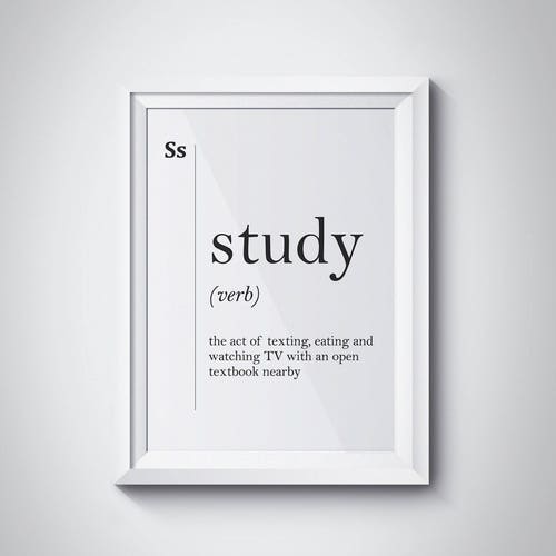 Study Definition Student Gifts Dorm Poster College Student - Etsy