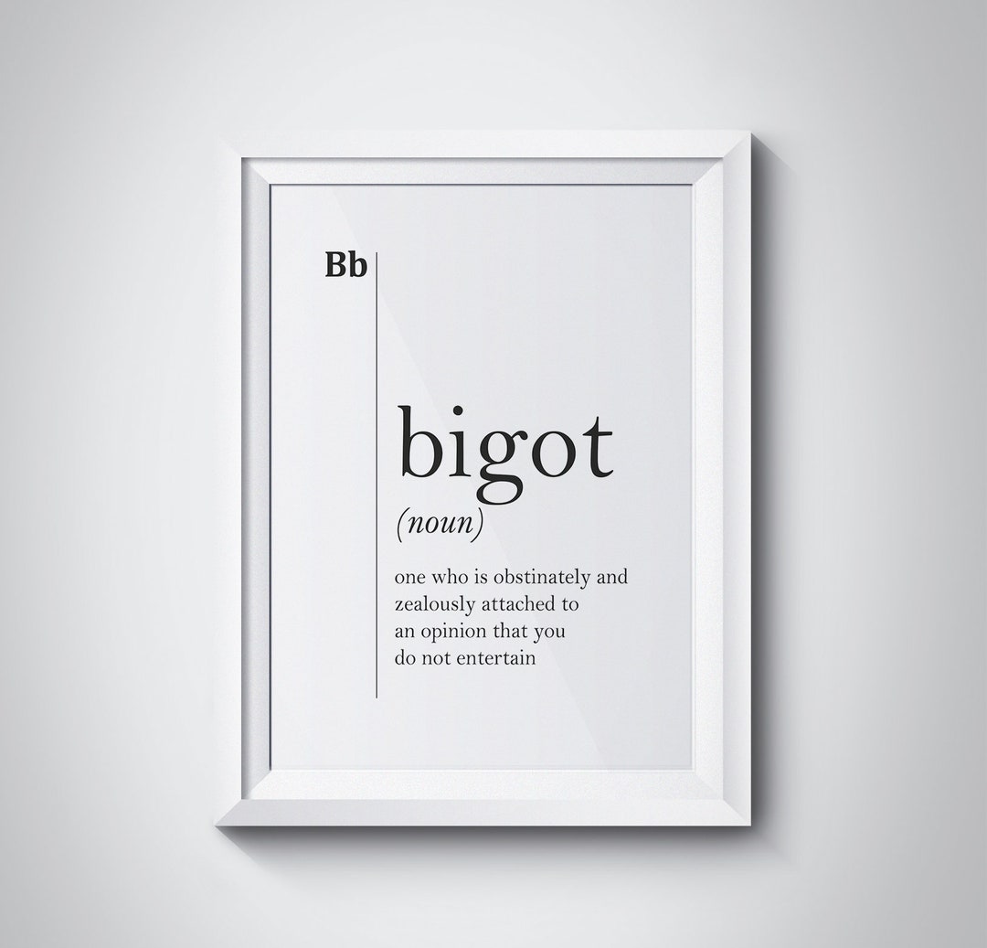 Bigot Definition Print Funny Posters Dorm Wall Decor Minimalism ...