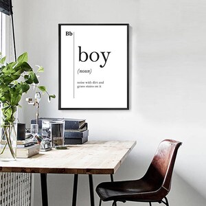 Boy Funny Definition Print Boys Room Decor Nursery Decor Family Wall ...