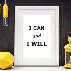 I Can and I Will Motivational Poster Fitness Motivation Typography ...
