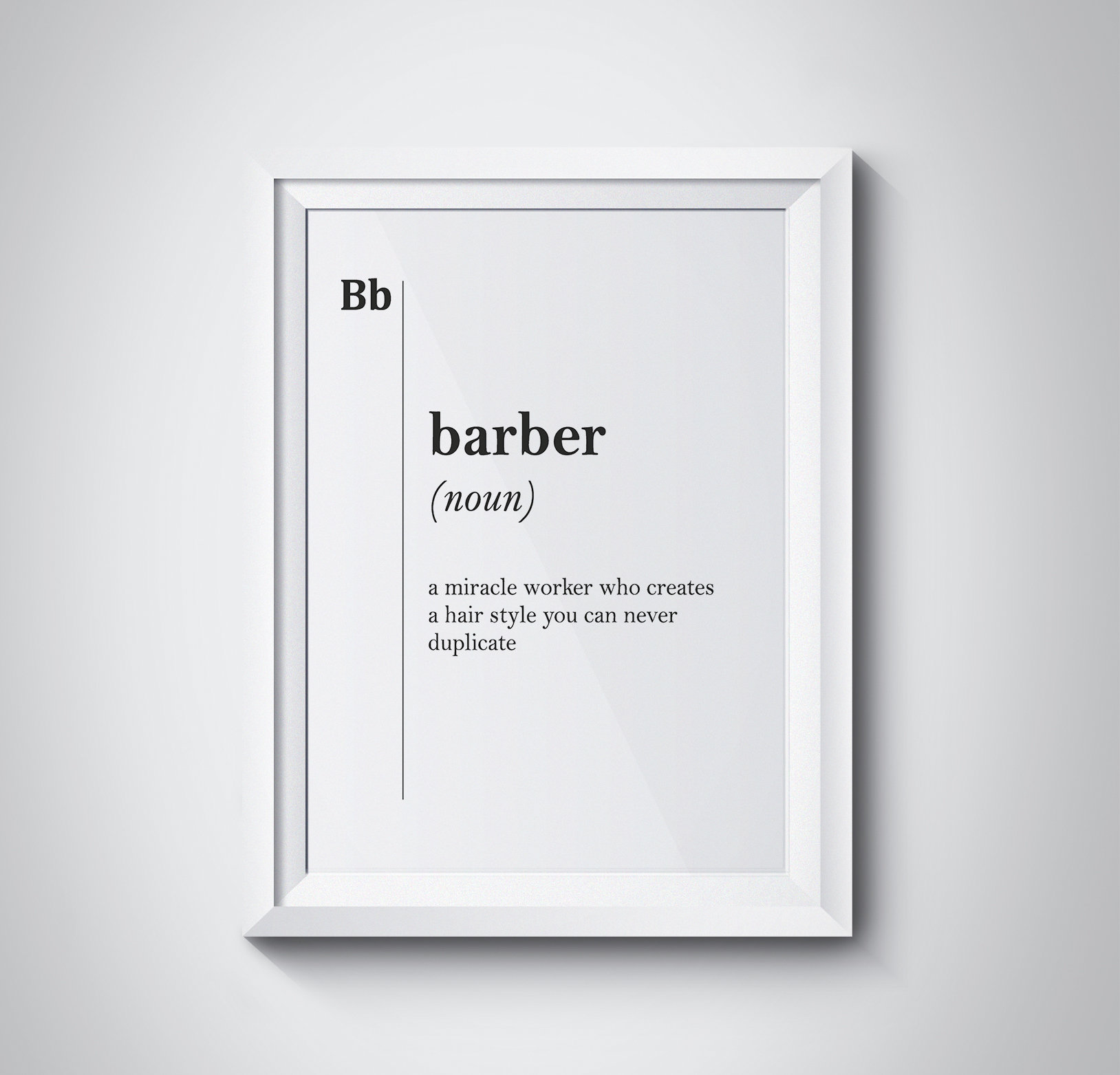 Barber Definition Print Gift for Barber Hairdresser Gift Stylist ...