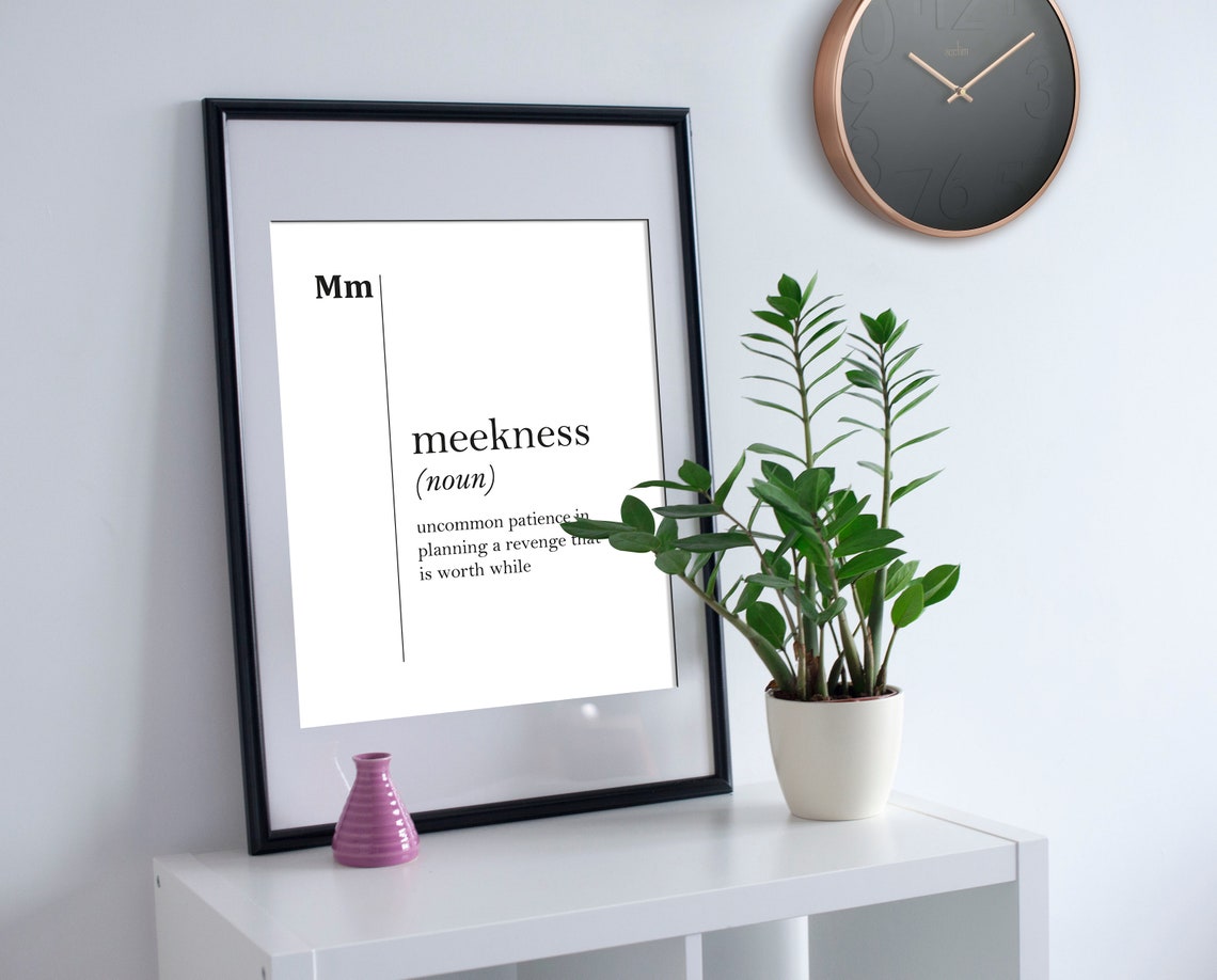 Meekness Definition Print Gift for Girlfriend Dorm Wall Art - Etsy