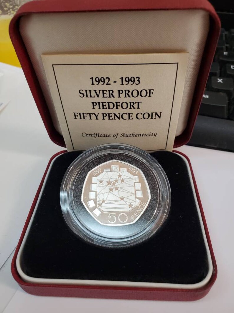 1992 1993 RM Piedfort Dual Date Silver Proof Fifty Pence Coin | Etsy