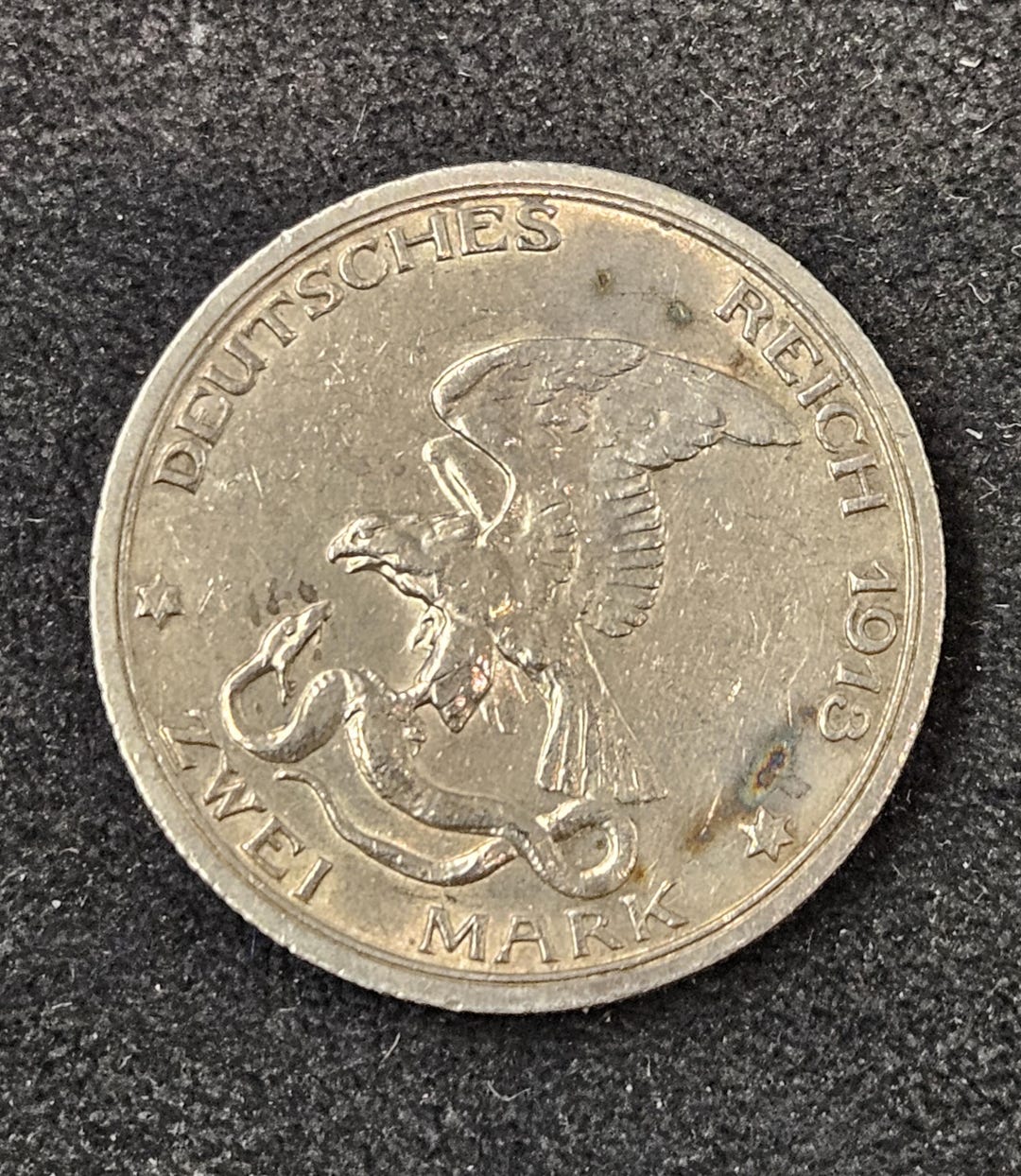 1913 Germany Kingdom of Prussia .900 Silver Zwei Marks Coin. Bin#1 - Etsy