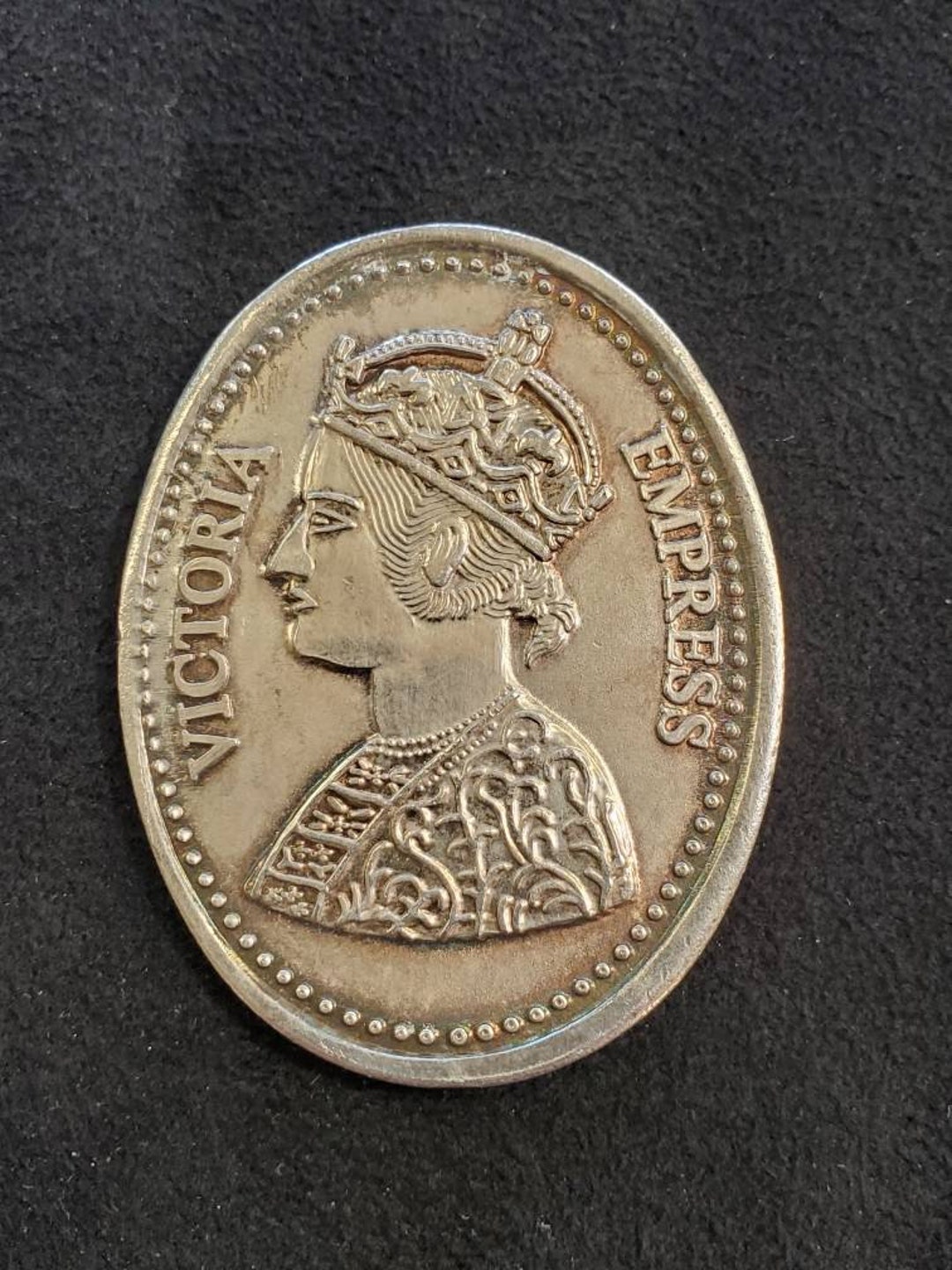 Vintage Victoria Empress Oval 22gms Silver Coin .999 Silver - Etsy