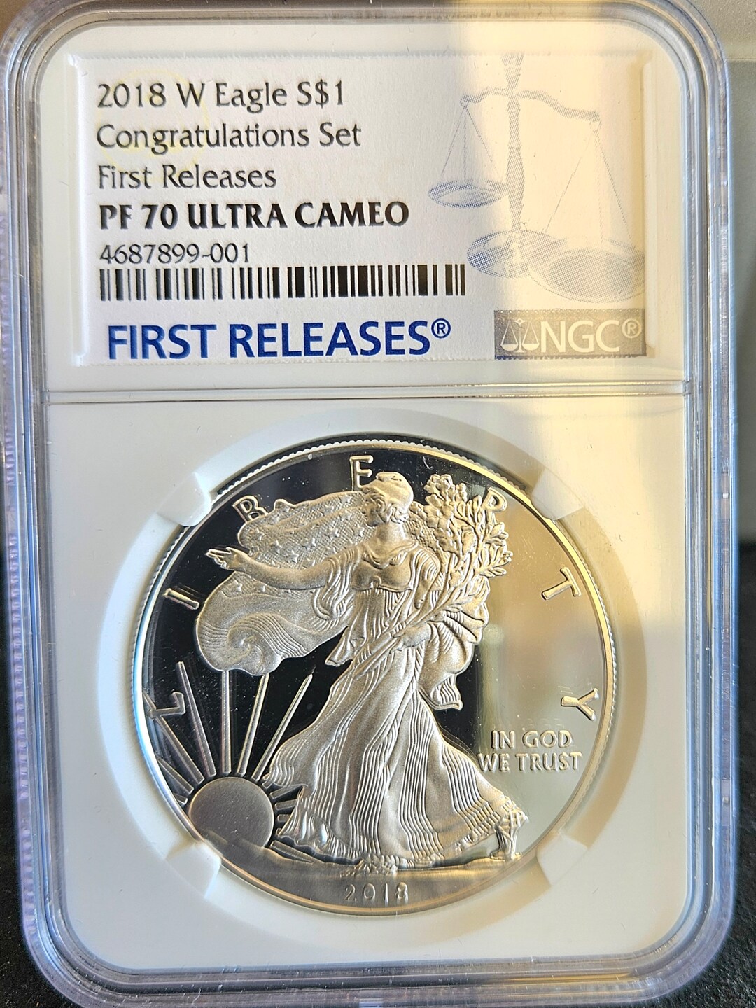 2018W Silver Eagle Congratulations Set 1st Releases NGC PF70 Ultra ...