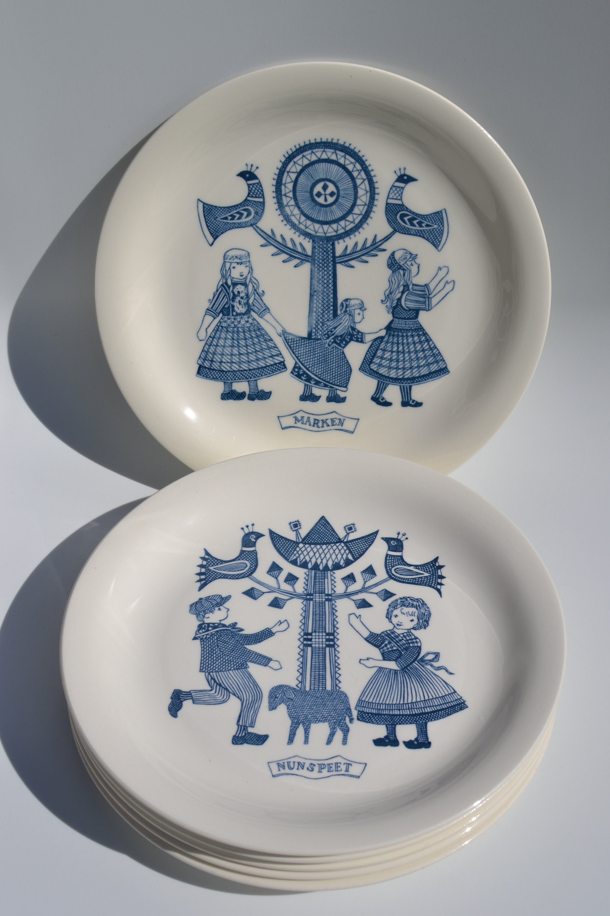6 Vintage Royal Sphinx Maastricht Six Plates Mid Century Blue - Etsy