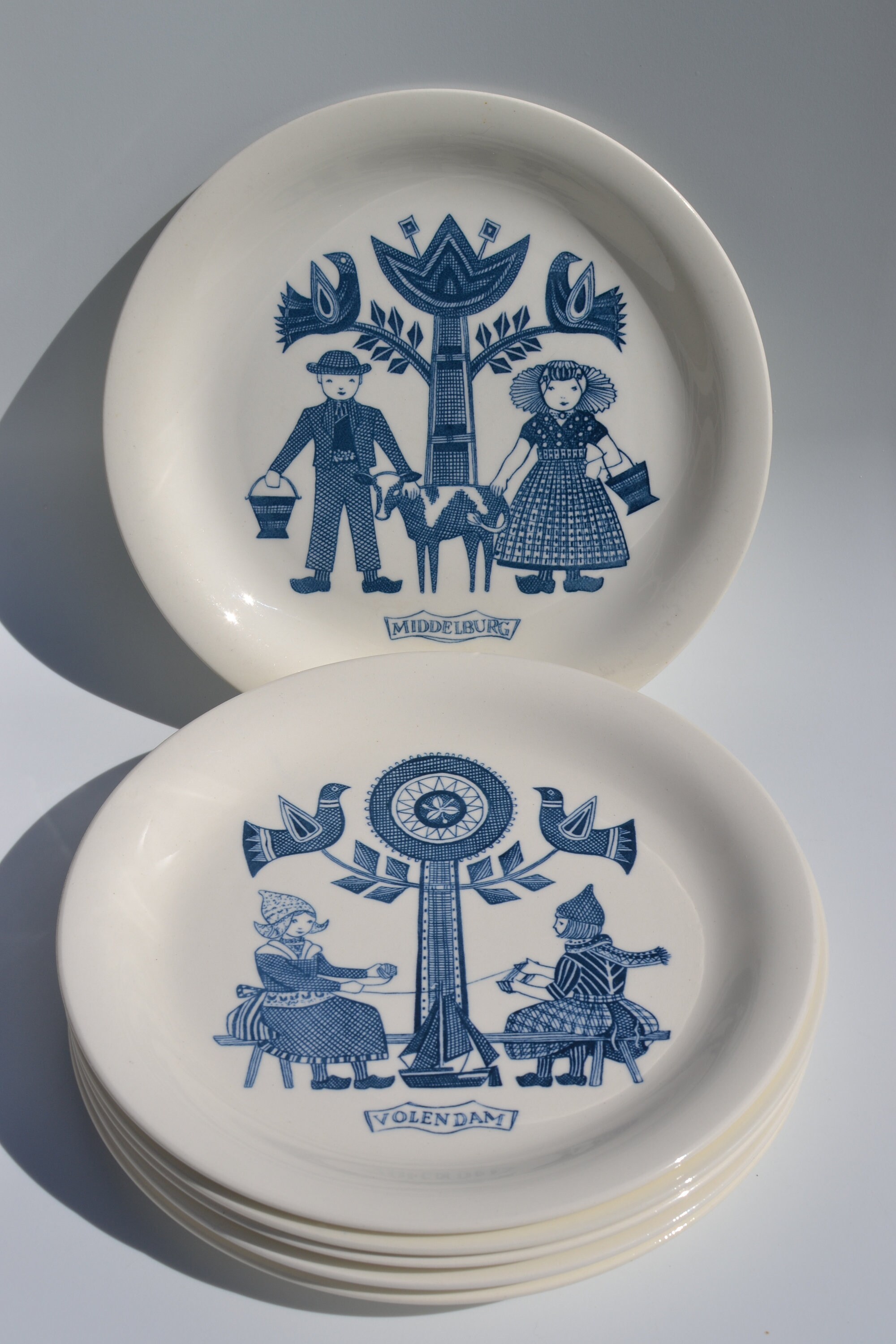 6 Vintage Royal Sphinx Maastricht Six Plates Mid Century Blue - Etsy