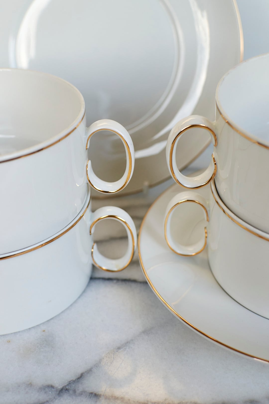 Vintage Thomas Germany White Porcelain 4 Soup Bowls and 2 - Etsy