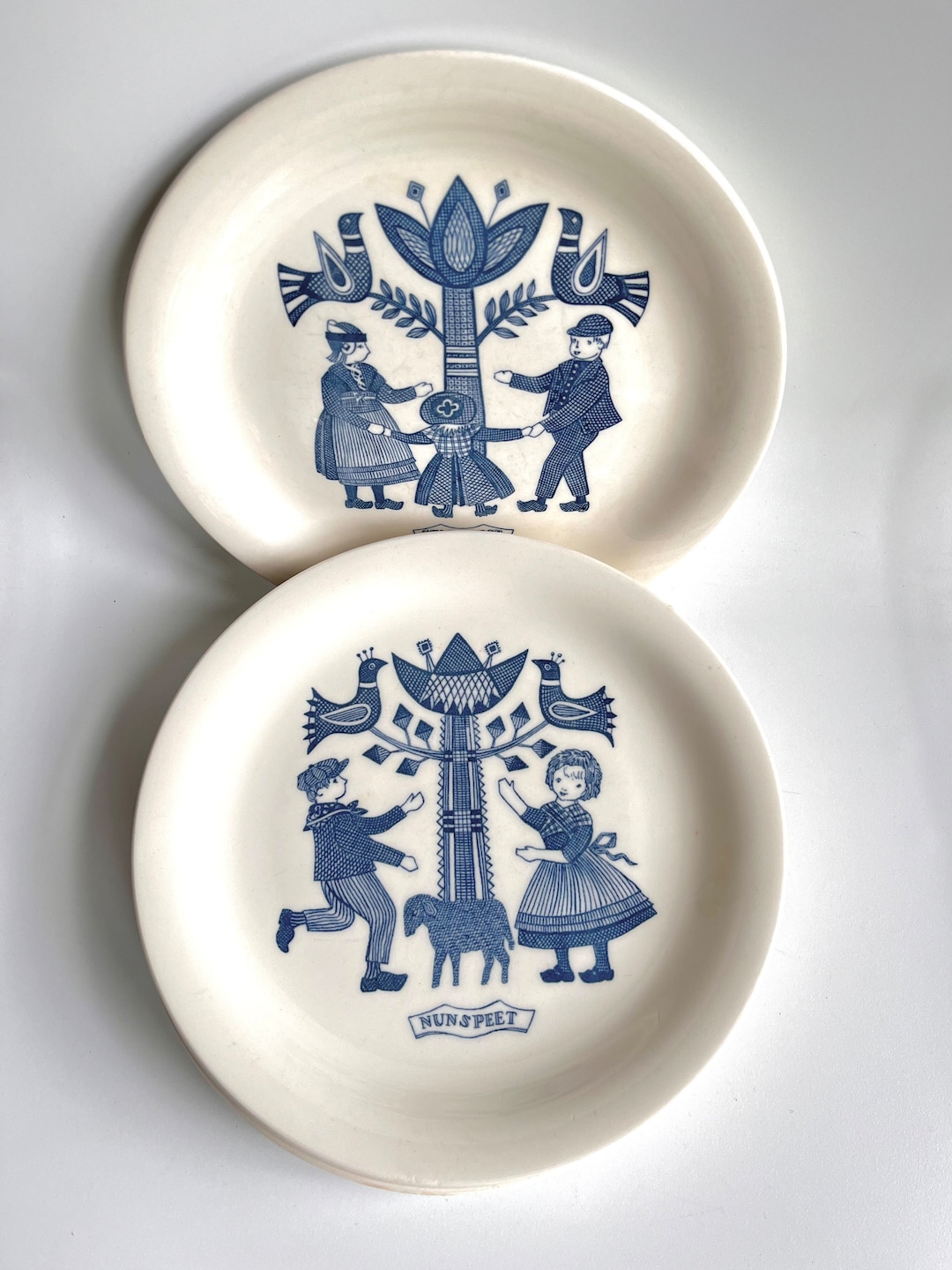 6 Vintage Royal Sphinx Maastricht Six Plates Mid Century Blue and White ...