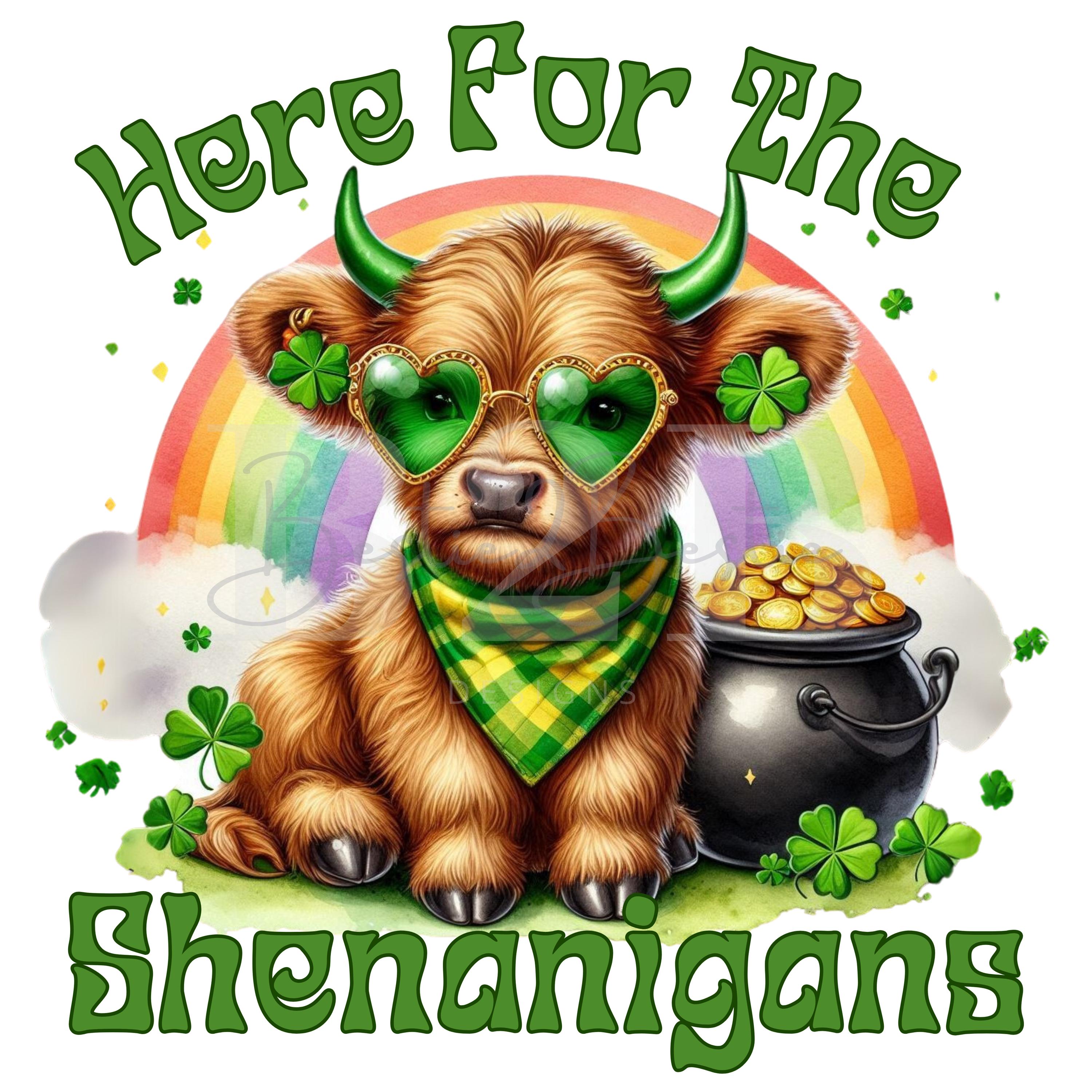 Highland Cow St. Patricks Day Shenanigans Digital Download Funny ...