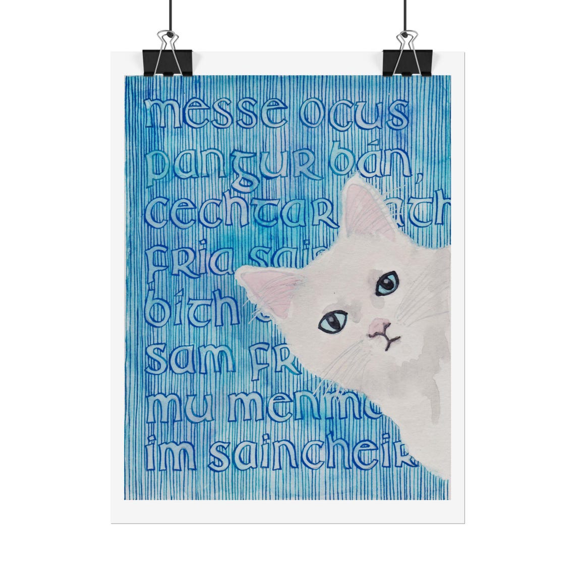 Pangur Bán Rolled Posters Irish Art - Etsy