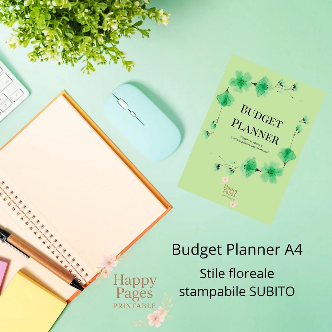 Printable A4 Budget Planner (ITA) - Digital Financial Agenda, Income ...