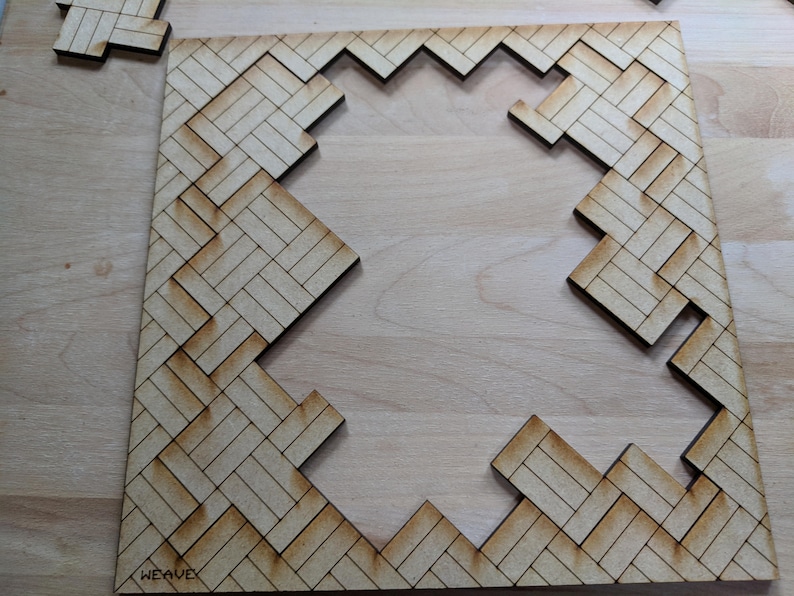 16 Piece "weave" Tessellation Laser Cut Jigsaw Puzzle DIGITAL FILE - Etsy