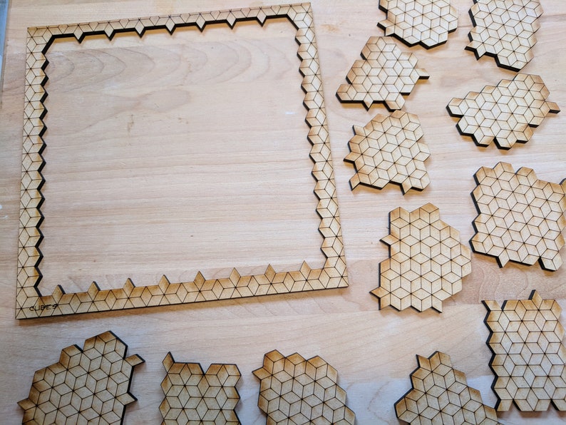 12 Piece "cubes" Laser Cut Jigsaw Puzzle DIGITAL FILE - Etsy