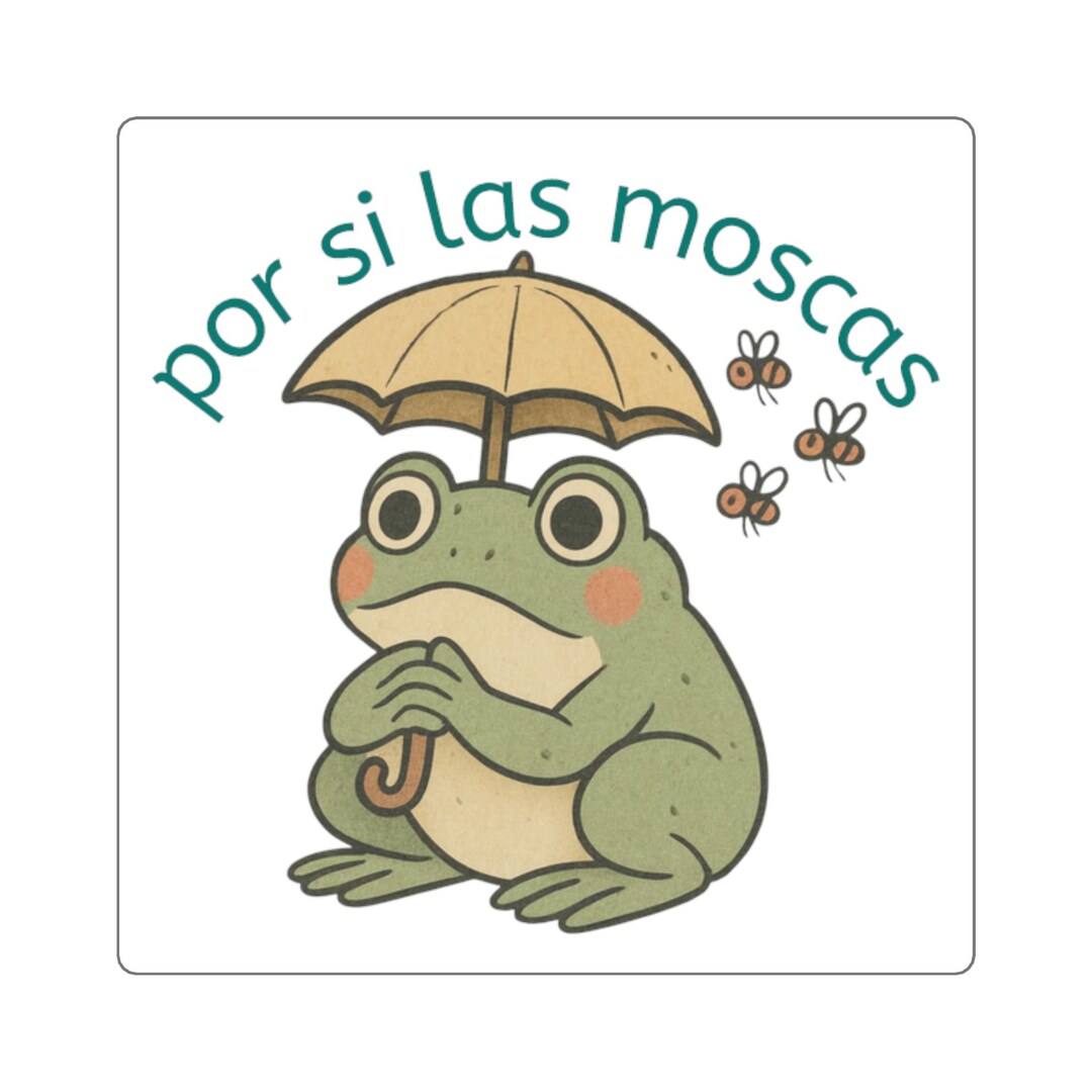 Frog Cartoon With Spanish Saying Square Sticker - Etsy