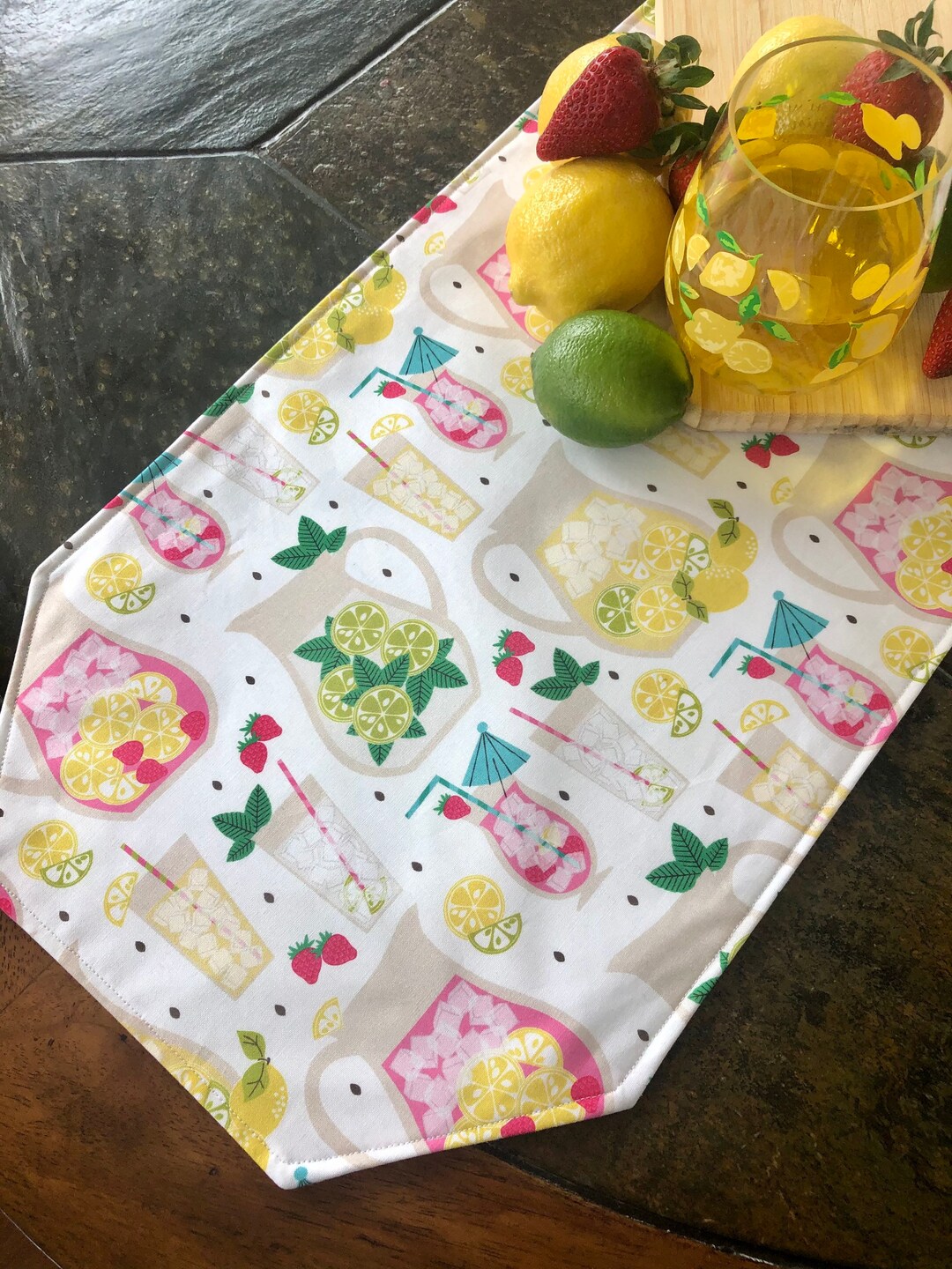 Reversible Lemonade Table Runner // Summer Decor // Dining Linens ...