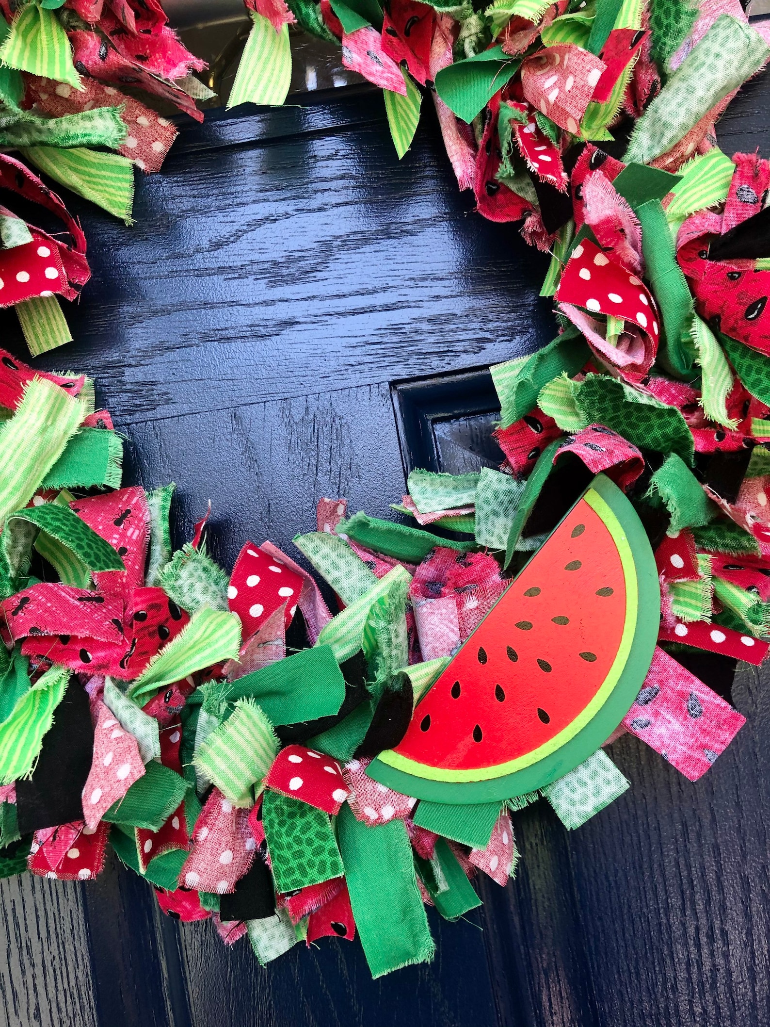 Watermelon Wreath // Summer Rag Wreath // Fruit Decor - Etsy