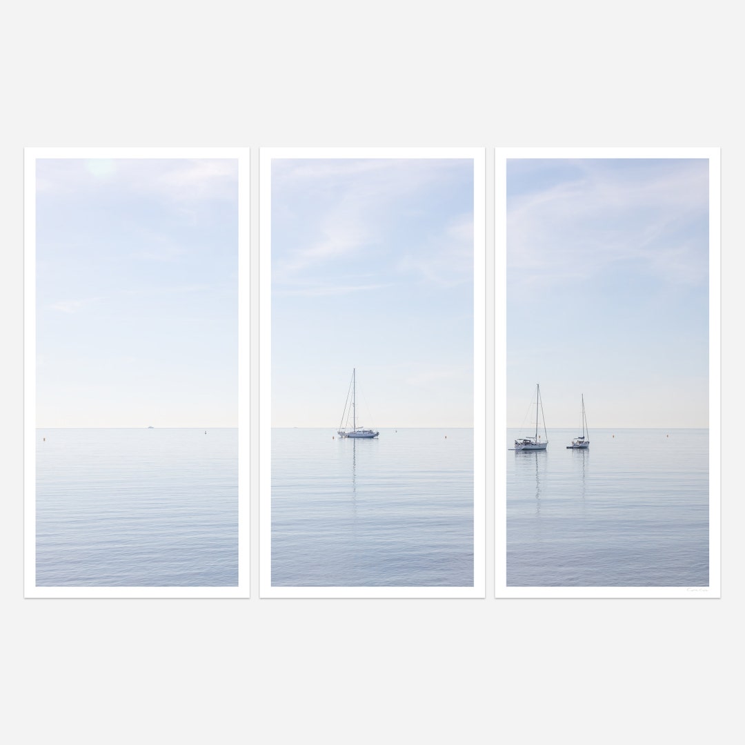 3 Piece Wall Art – Framed Ocean Photography Triptych – Large Set of 3 ...