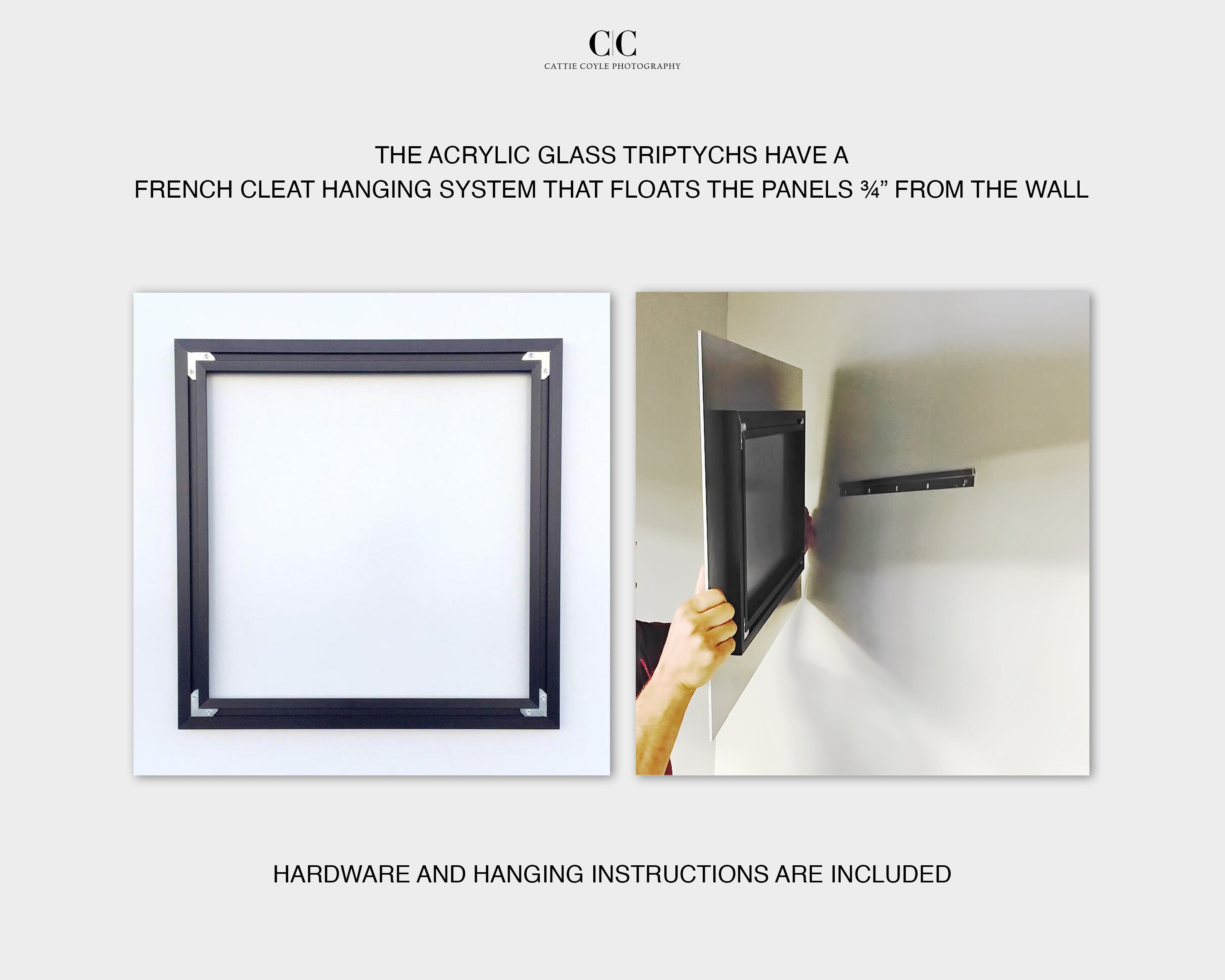 Acrylic Glass Triptych Wall Art Ocean Photography Set of 3 Panels Oversized 3 Piece Art Set ...