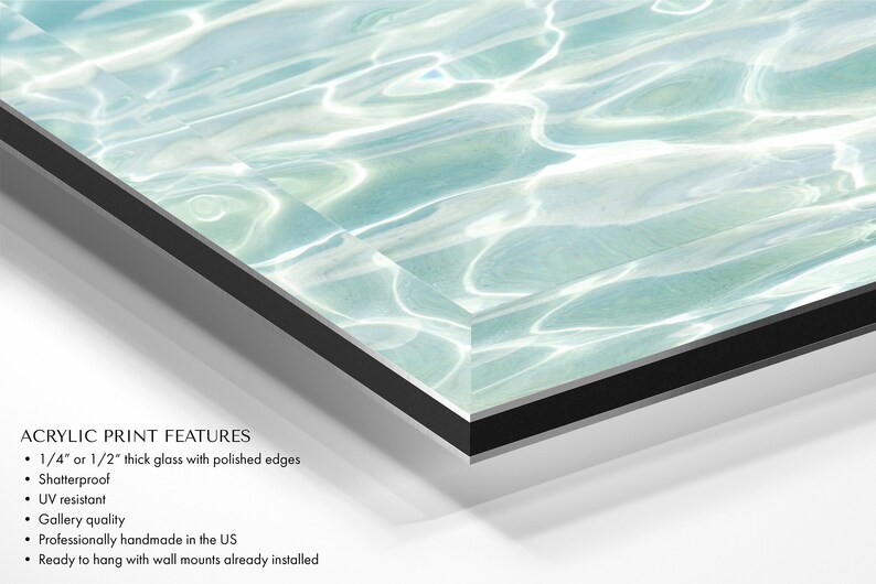 Acrylic Glass Triptych Wall Art Ocean Photography Set of 3 Panels Oversized 3 Piece Art Set ...