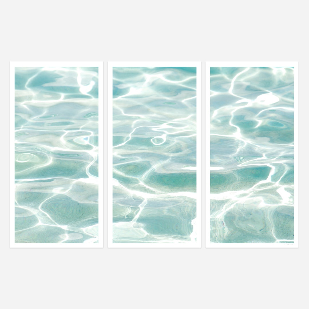 Triptych Wall Art – Ocean Photography – Set of 3 Prints – Oversized Framed Wall Art – Tropical ...