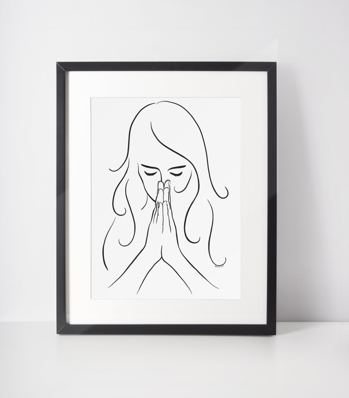 Spiritual Wall Art, Namaste Line Art Print, Minimalist Home Decor ...