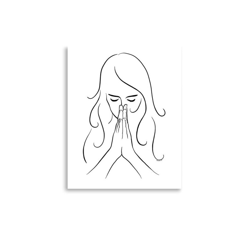 Spiritual Wall Art, Namaste Line Art Print, Minimalist Home Decor ...