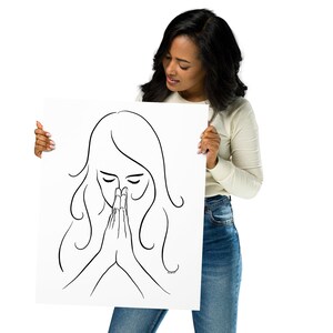 Spiritual Wall Art, Namaste Line Art Print, Minimalist Home Decor ...